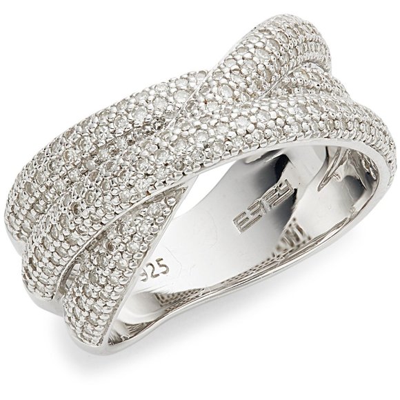 Effy | Jewelry | New Effy Bypass Ring 73 Ct Diamond Ss | Poshmark